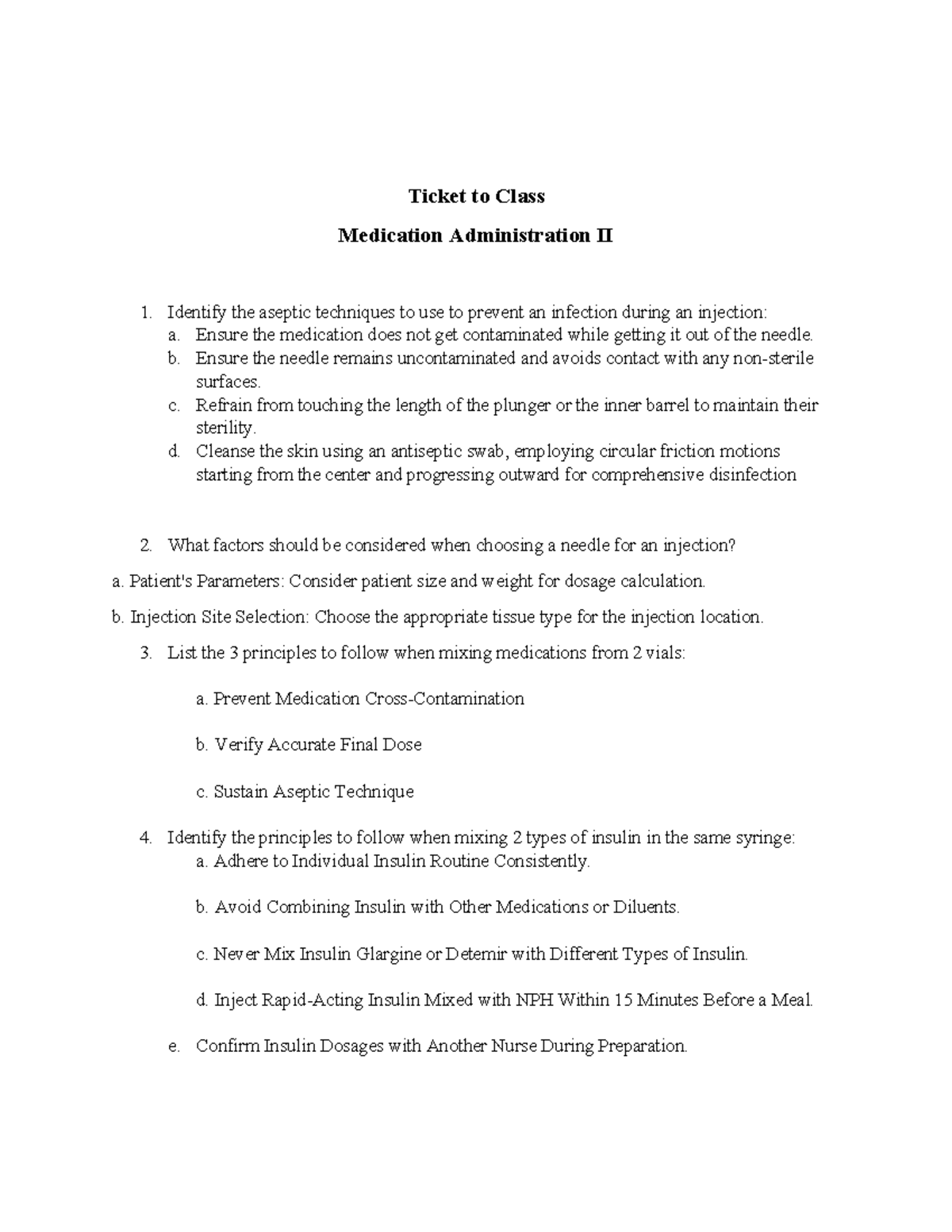 Ticket to Class Med Admin 2 - Ticket to Class Medication Administration ...