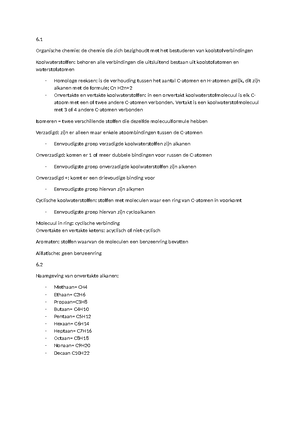 Scheikunde Samenvatting Hoofdstuk 3 - 3 Koolstofverbindingen Alkanen ...