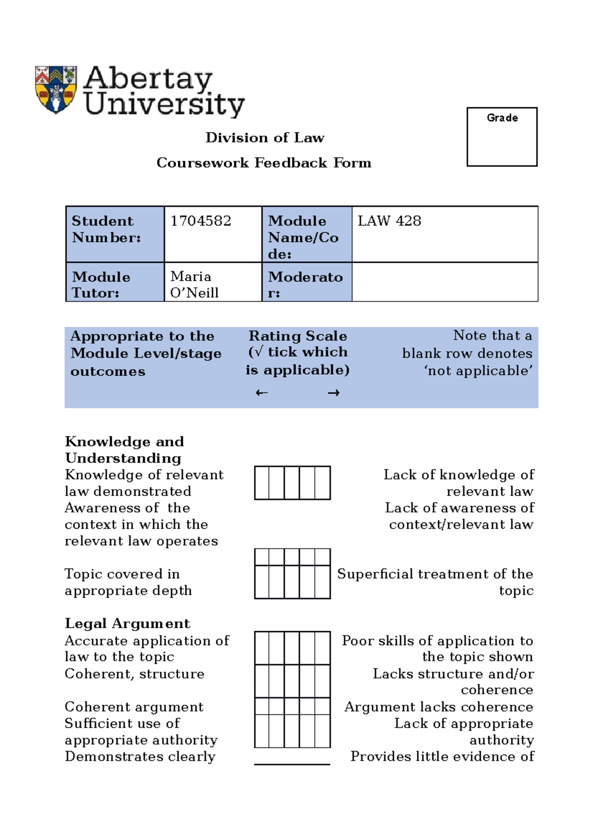 Competition LAW Essay - Division of Law Coursework Feedback Form ...