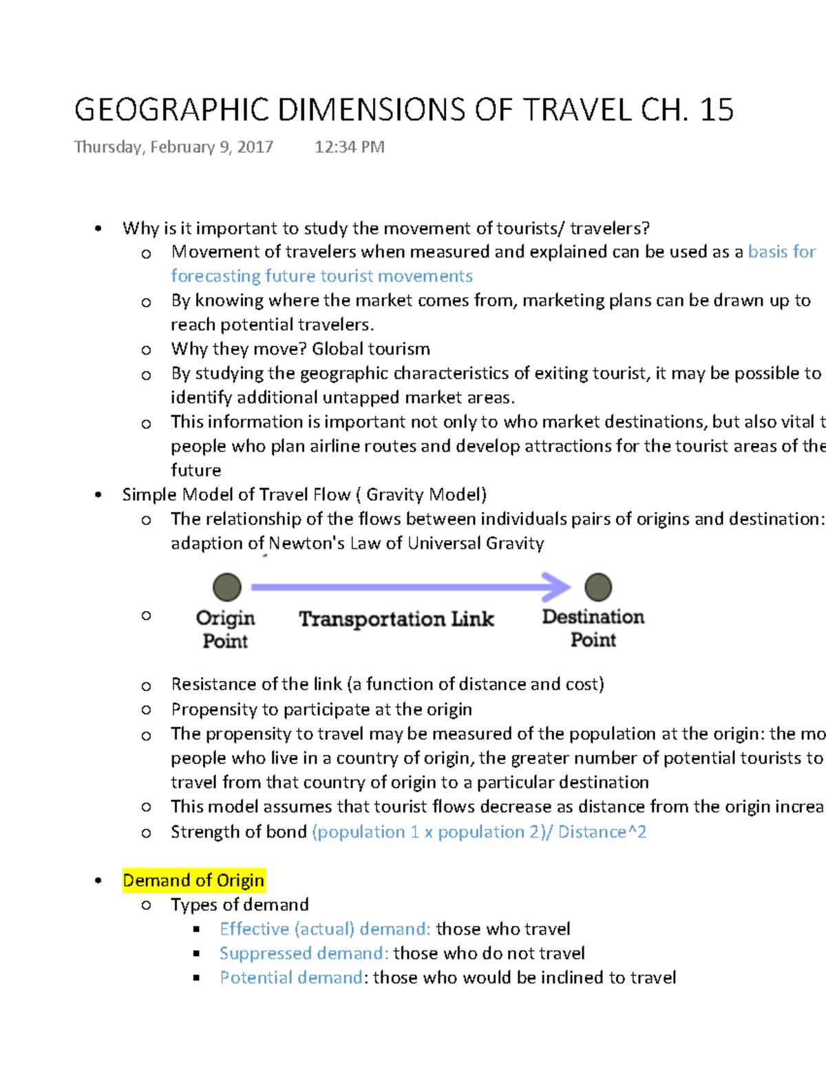 Geographic Dimensions OF Travel CH. 15 - Warning: TT: undefined ...