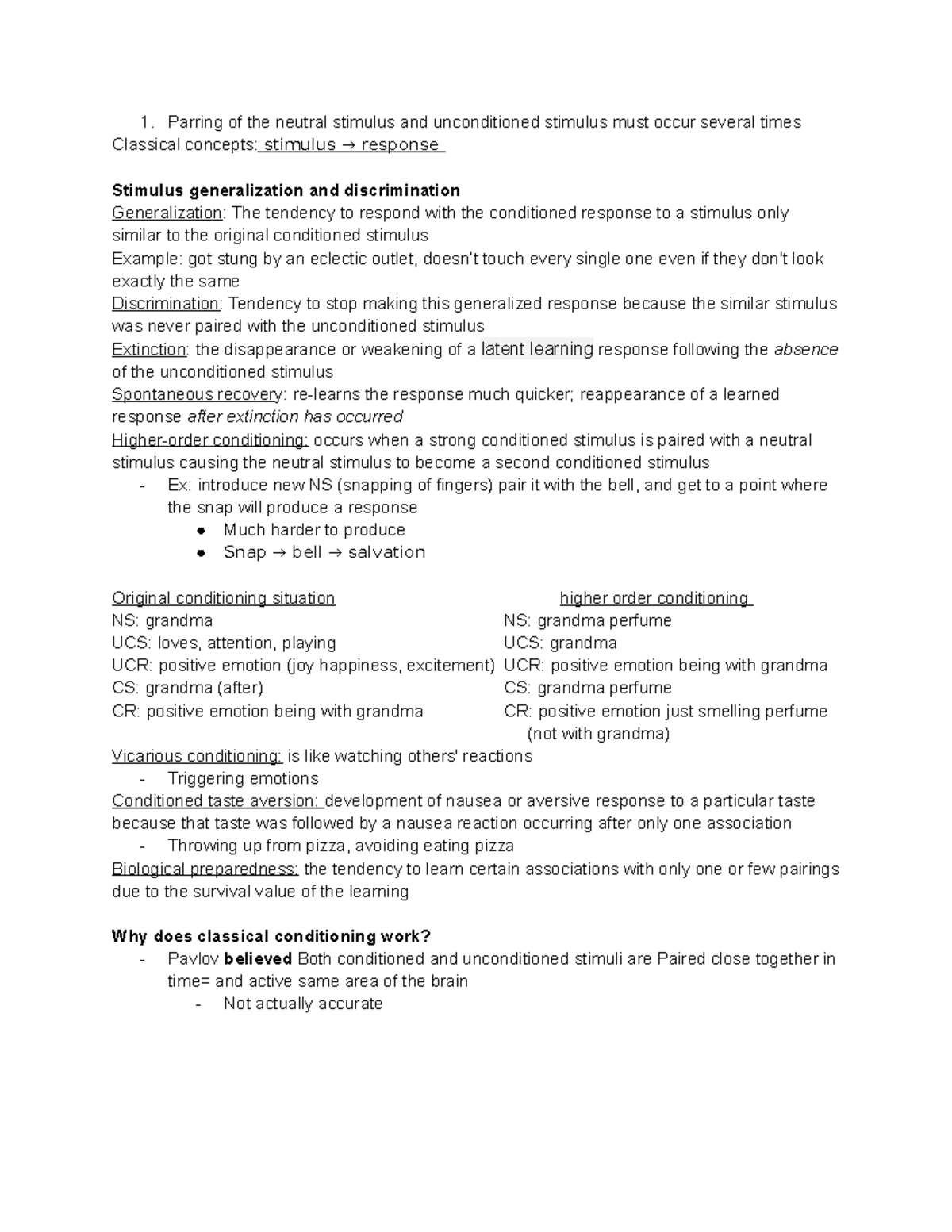 11 - Stimulus generalization and discrimination - Parring of the ...