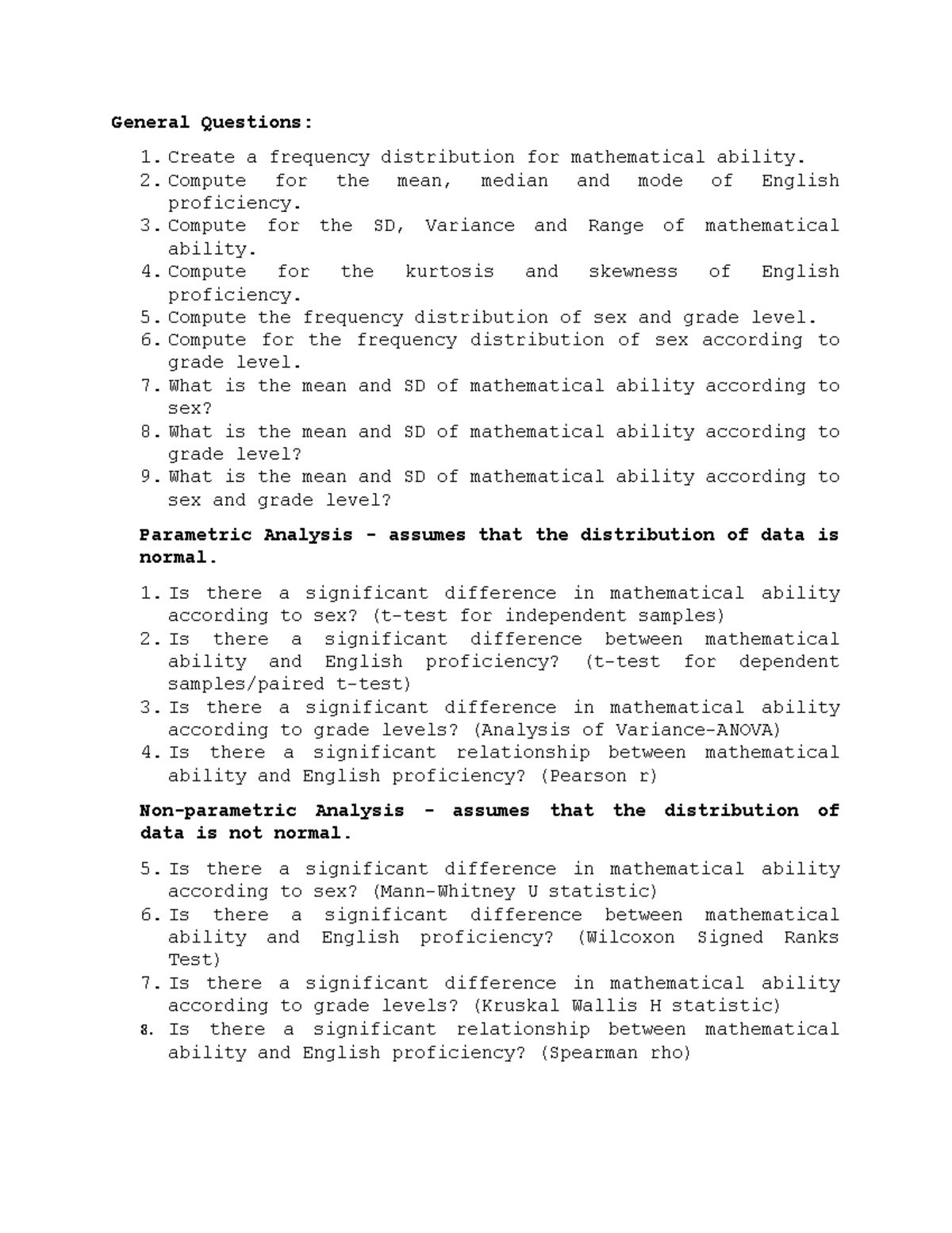 Questions for SPSS Lecture - General Questions: Create a frequency ...