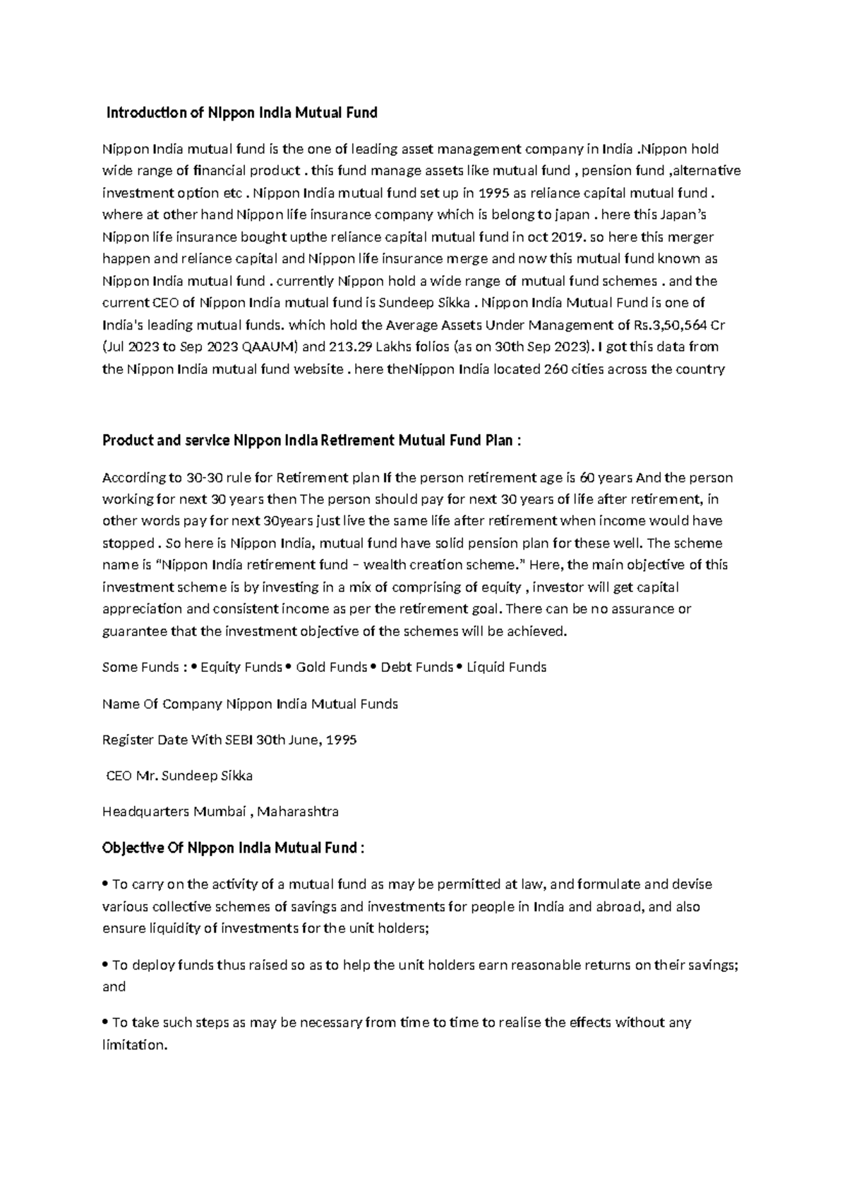 Introduction of Nippon India Mutual Fund - Nippon hold wide range of ...