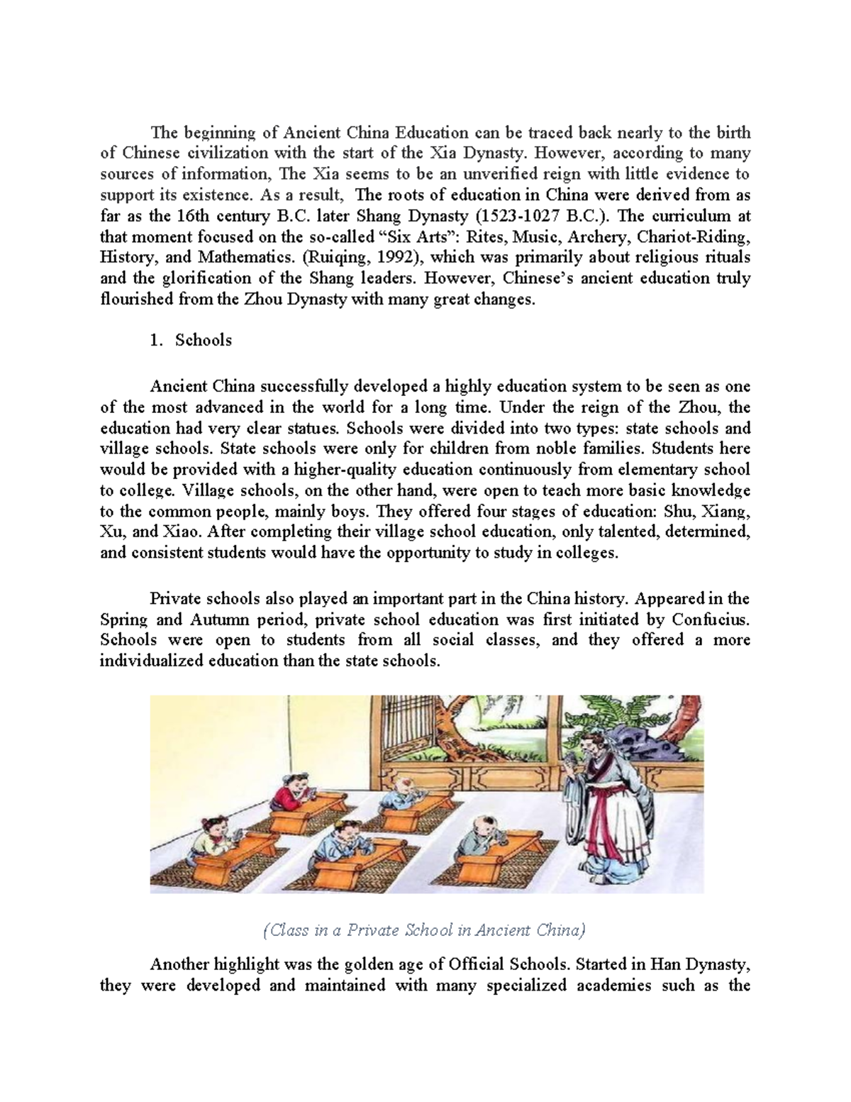 LichsuTrungQuoc - The beginning of Ancient China Education can be ...