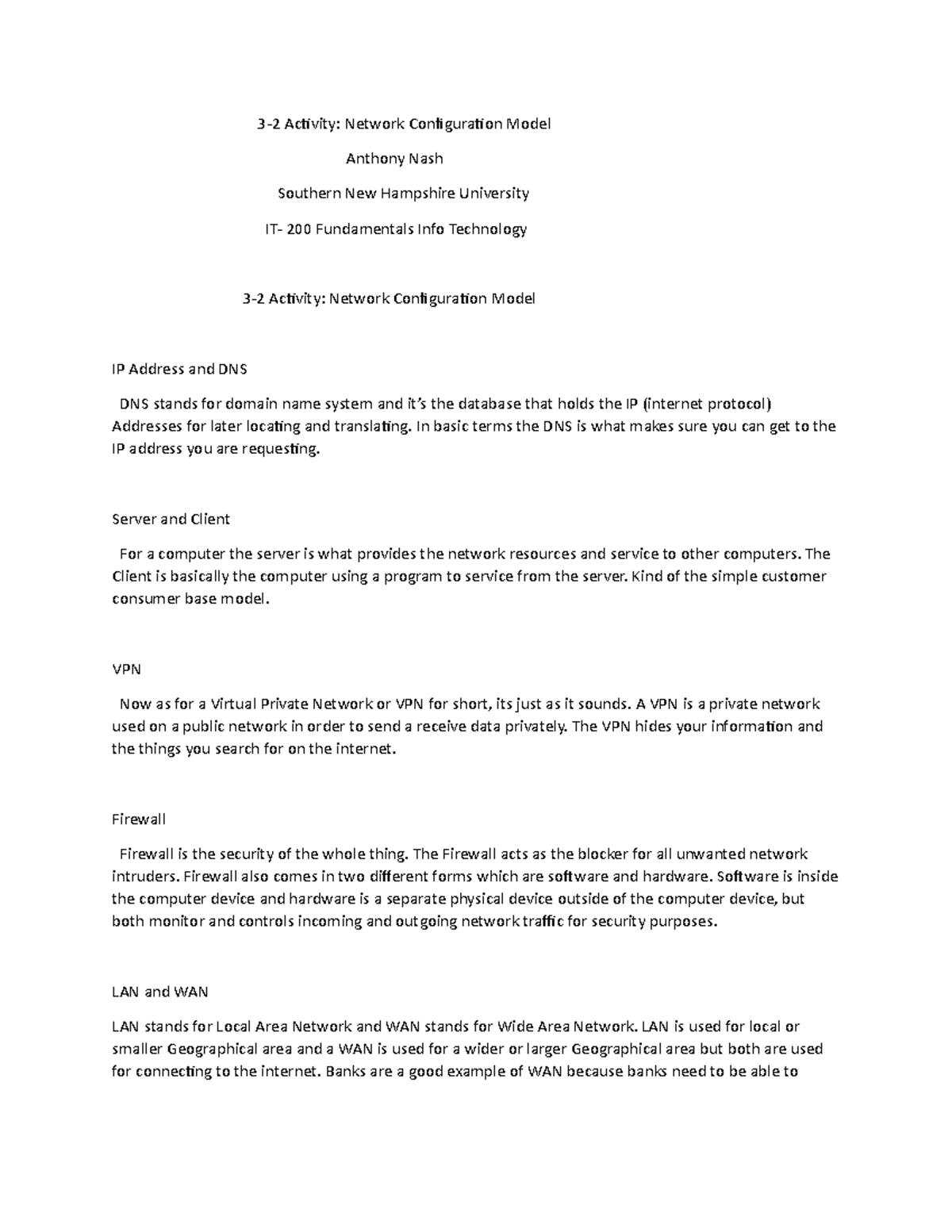 3-2 Network Configuration Model - 3-2 Activity: Network Configuration ...