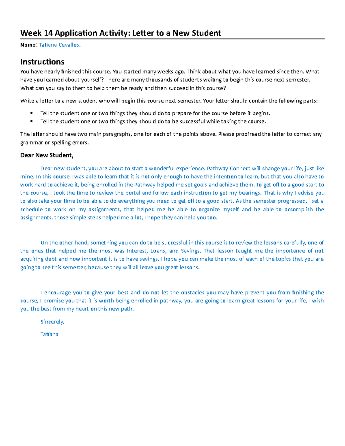 Pc101 document w14Application Activity Letter - Week 14 Application ...