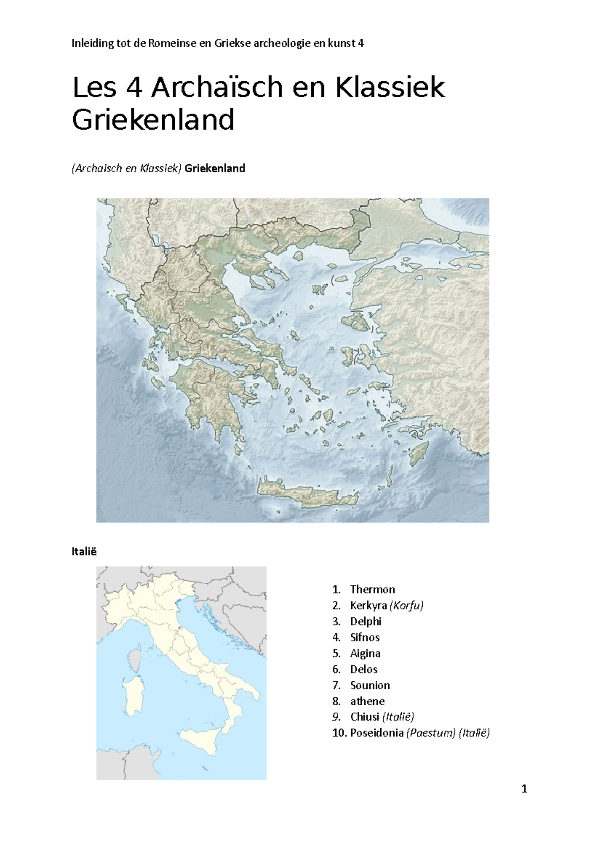 Les 4 Archaisch Klassiek notities - Les 4 Archaïsch en Klassiek ...