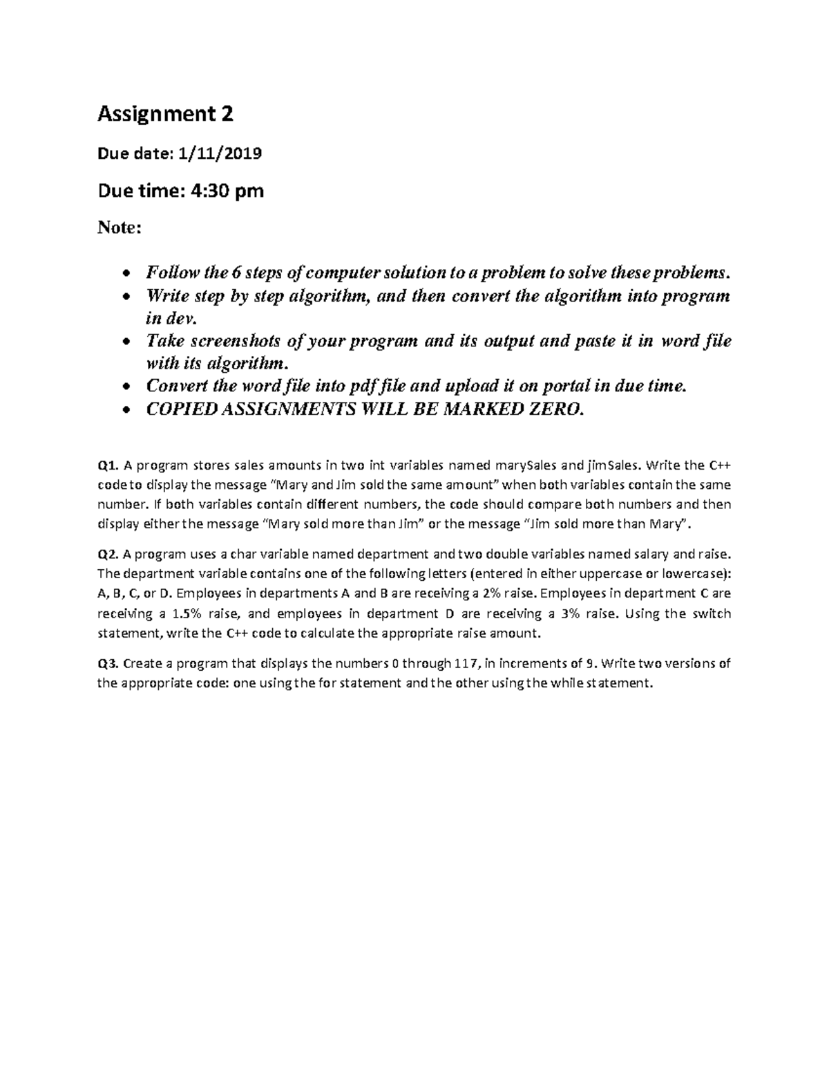 Assignment 2 - Help - Assignment 2 Due date: 1/11/ Due time: 4:30 pm ...