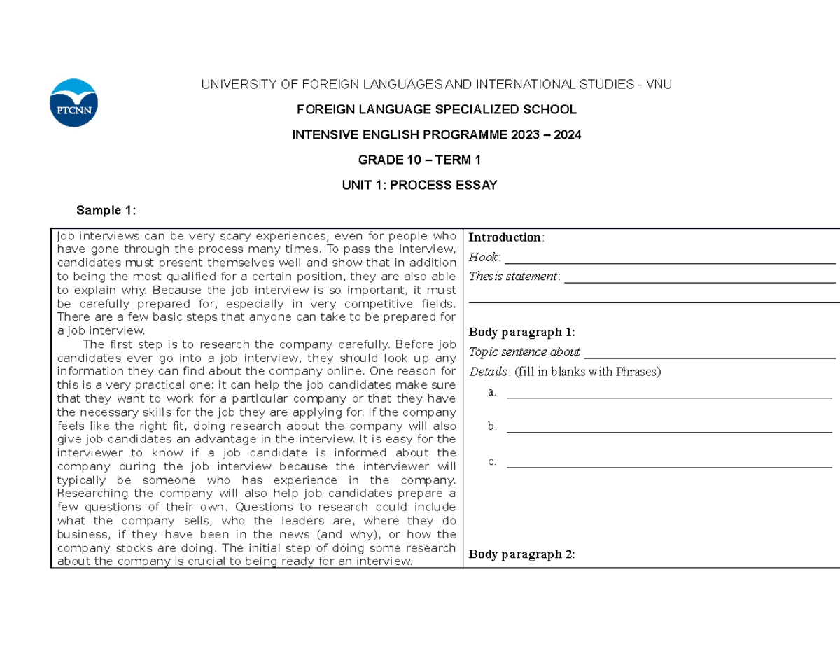 Handout-sample-2 - Handout sample - UNIVERSITY OF FOREIGN LANGUAGES AND ...