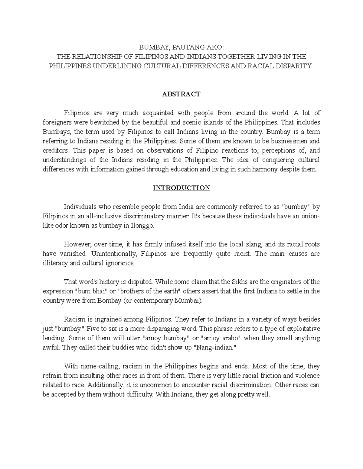 Bombaii - wemfnwjbf - BUMBAY, PAUTANG AKO: THE RELATIONSHIP OF ...