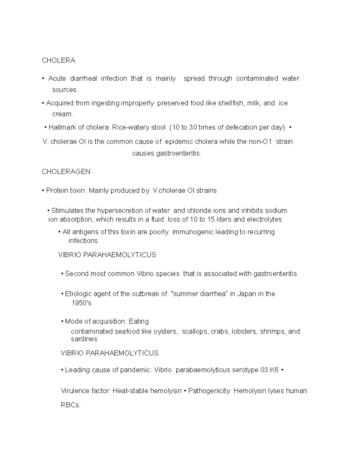 Cholera - CHOLERA Acute diarrheal infection that is mainly spread ...