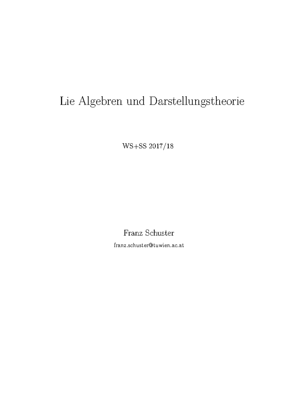 Skript Lie Alg - Zusammenfassung AKALG Lie Algebren und ...