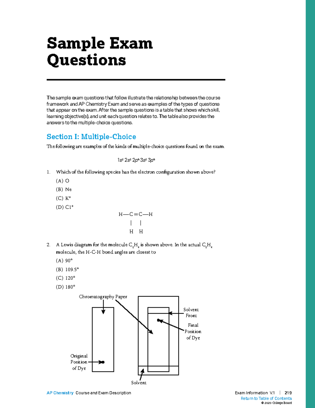 AP Chemistry MC Workshop - Sample Exam Questions The sample exam ...