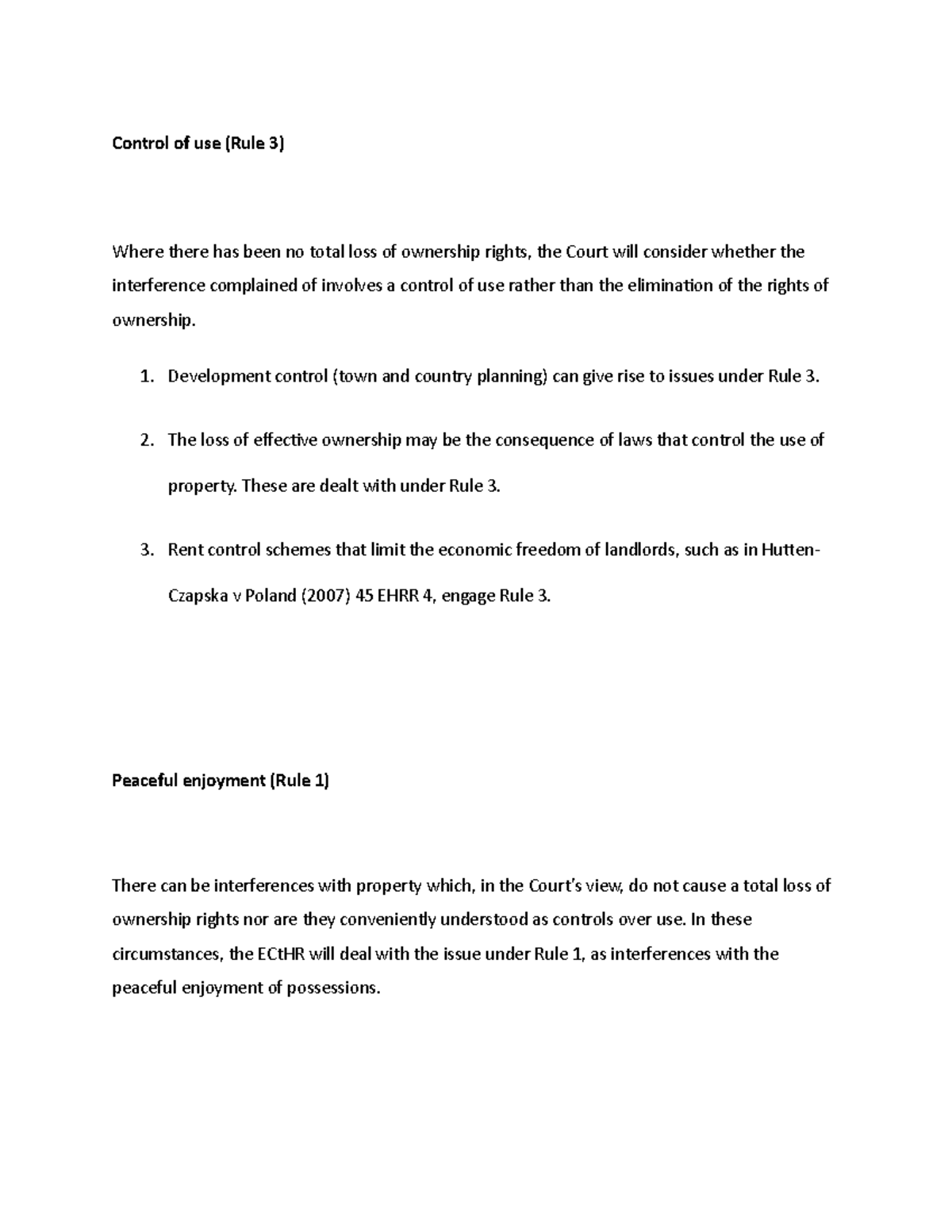 Control of use (Rule 3) - Human Rights Law Directions - Control of use ...