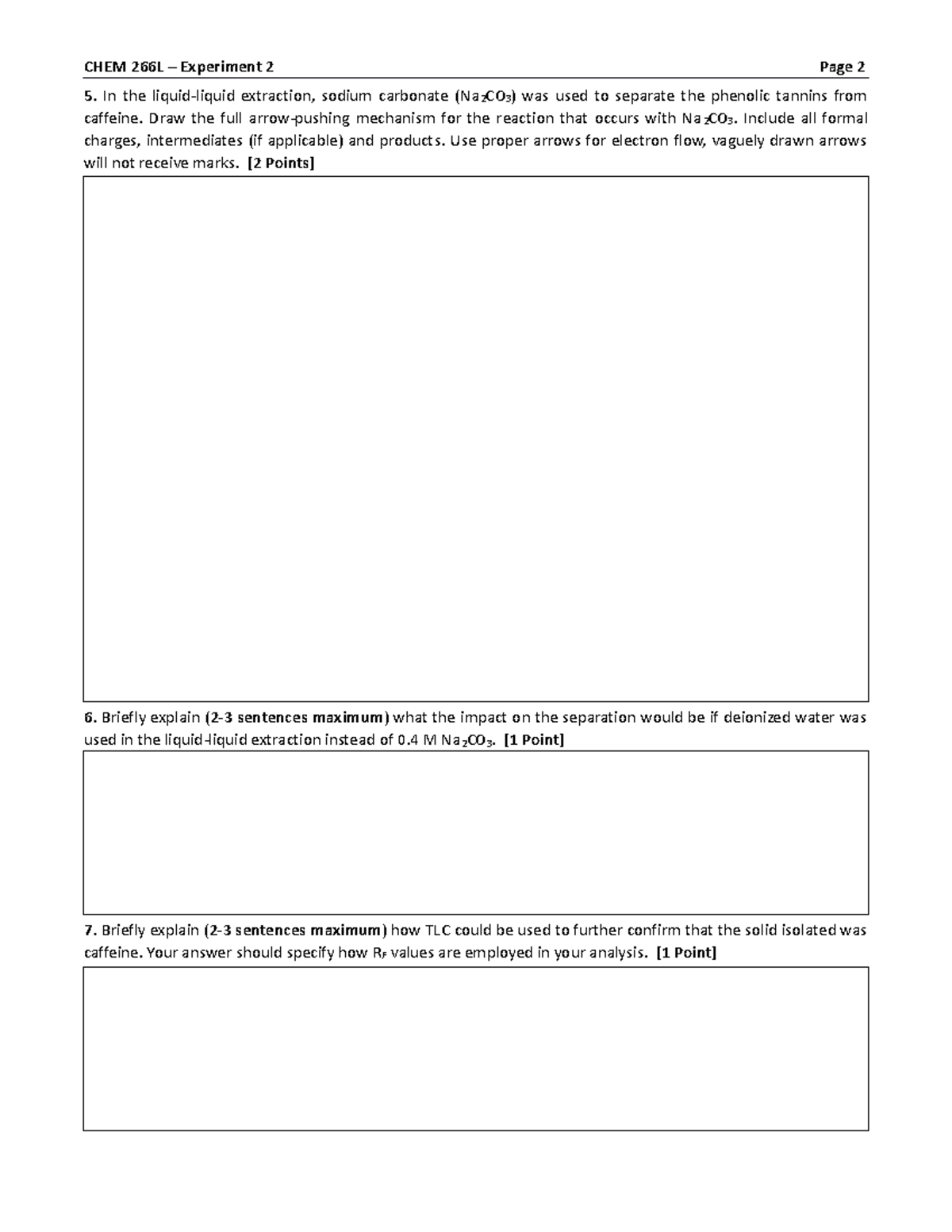 CHEM 266 L Exp 3 Page 2 Template - CHEM 266L – Experiment 2 Page 2 5 ...