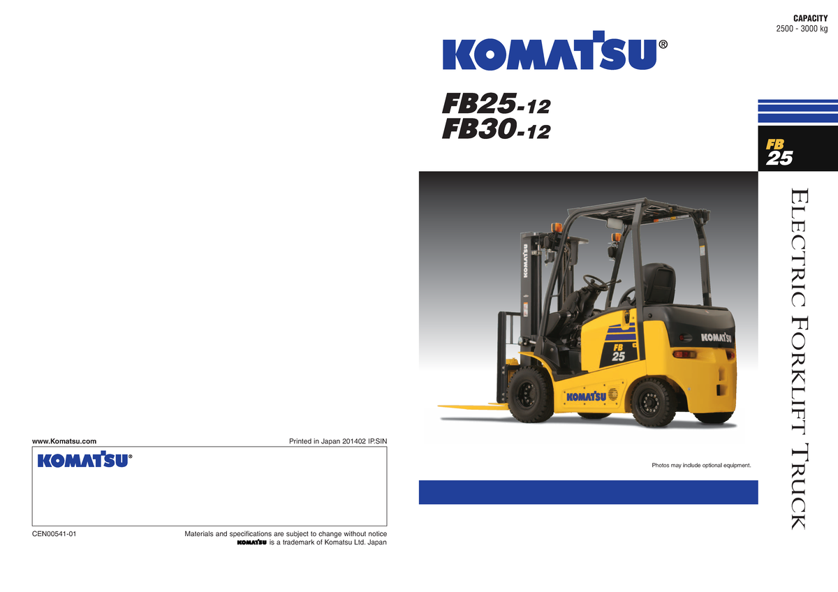 FB25 English - Tài liệu xe nâng điện komatsu FB25-1 - Komatsu Printed ...
