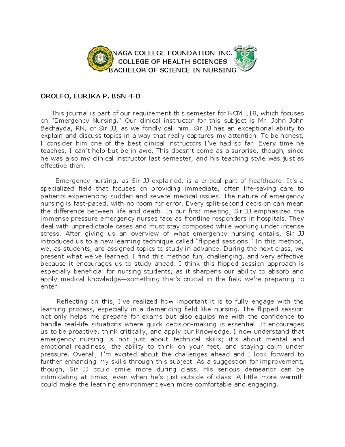 Journal-1 - journal for emergency nursing - NAGA COLLEGE FOUNDATION INC ...