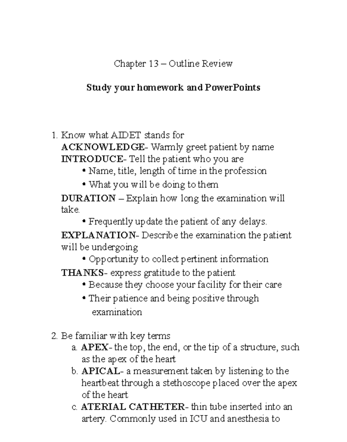 Chapter 13 Outline Review - Chapter 13 – Outline Review Study your ...