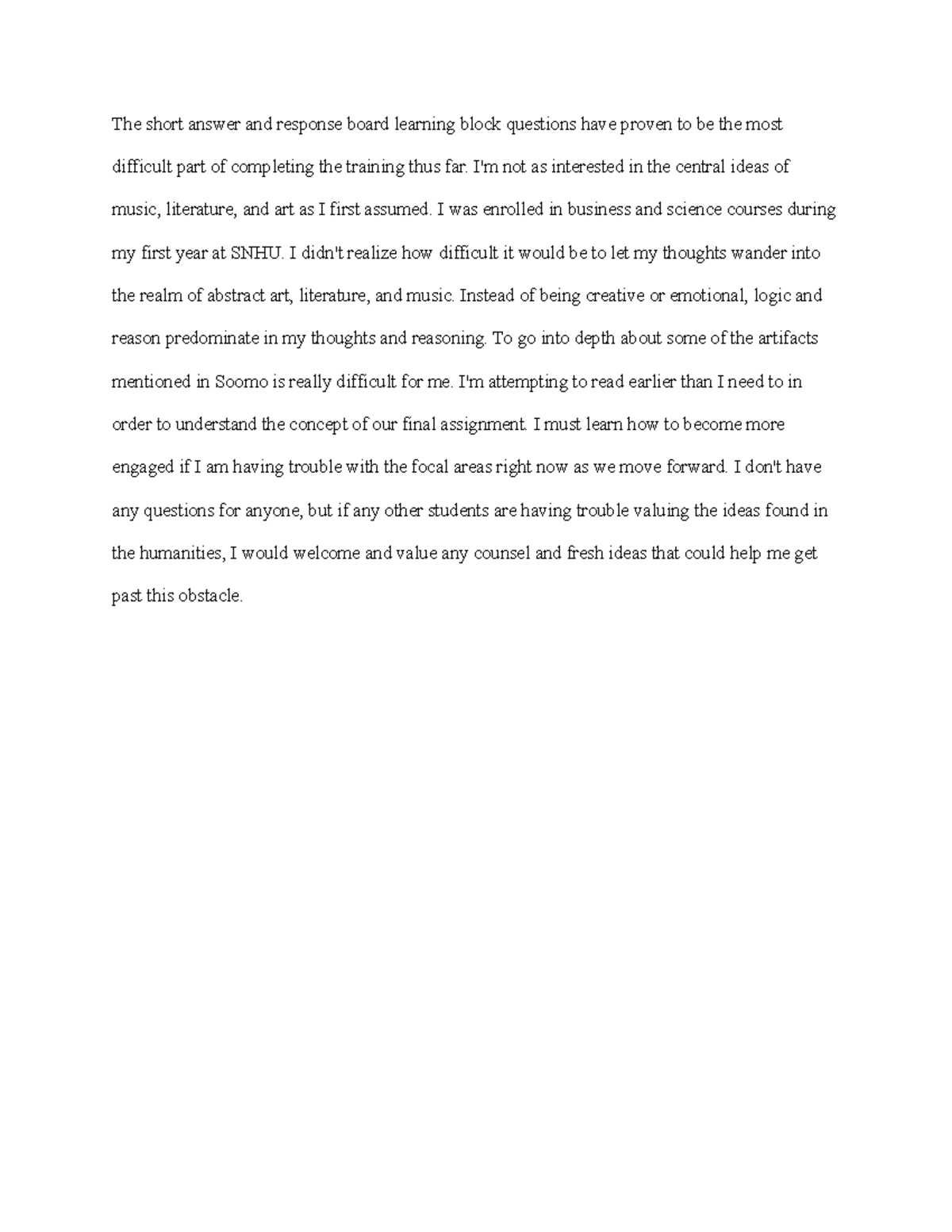 Discussion 2 - The short answer and response board learning block ...