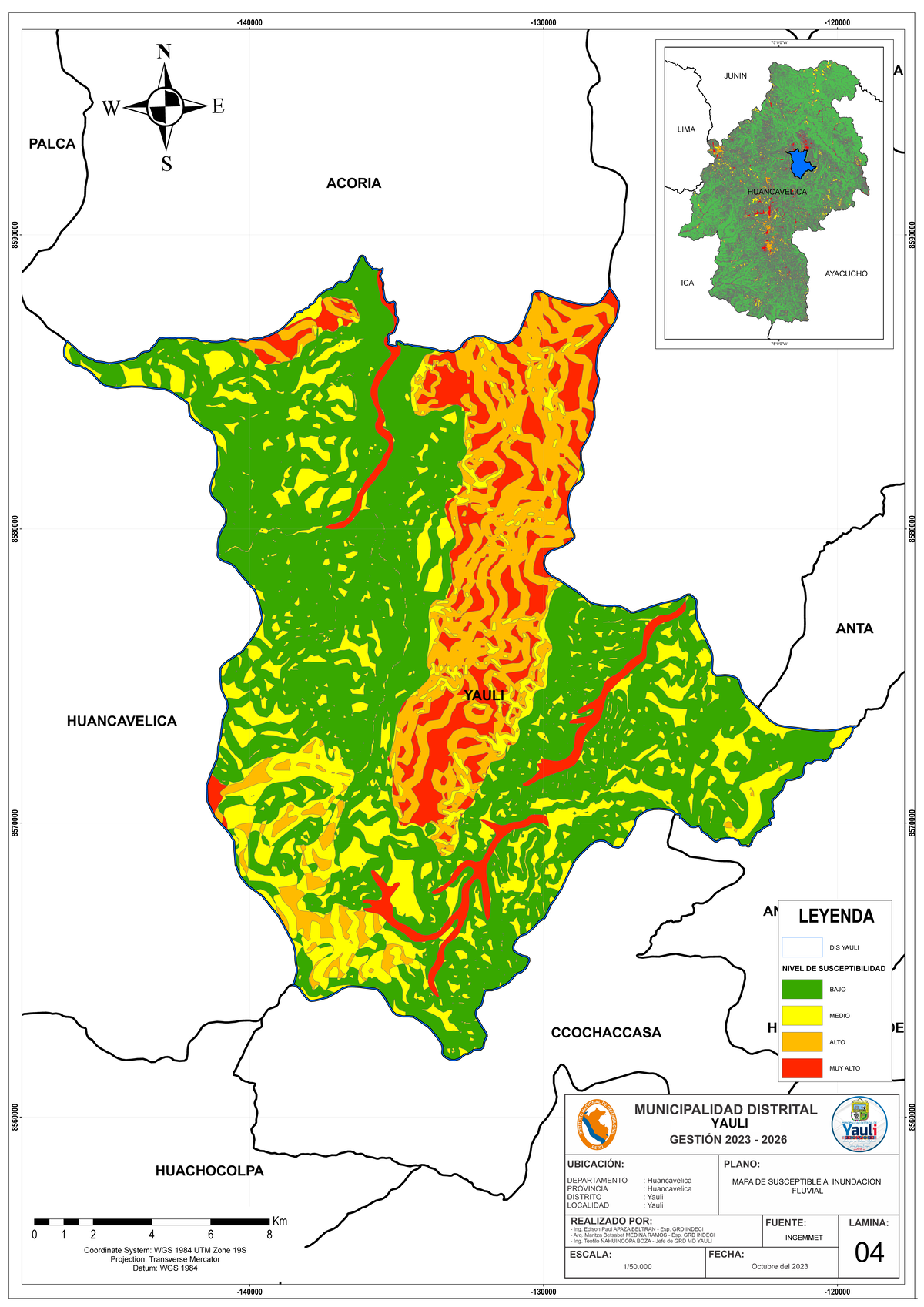 MAPA DE Susceptible A Inundacion Fluvial - YAULI ACORIA PAUCARA LIRCAY ...