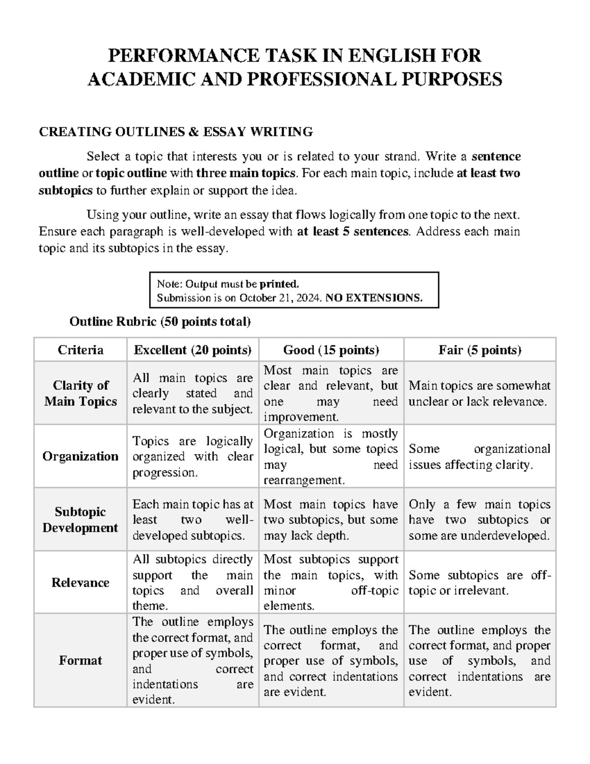 2Q-PT1 baed filipino - PERFORMANCE TASK IN ENGLISH FOR ACADEMIC AND ...