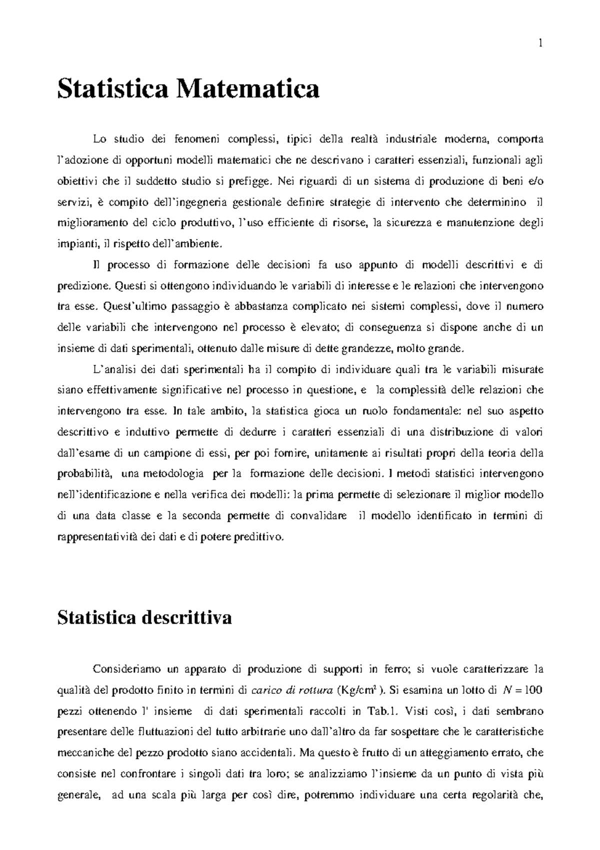 Statistica matematica - Statistica Matematica Lo studio dei fenomeni ...