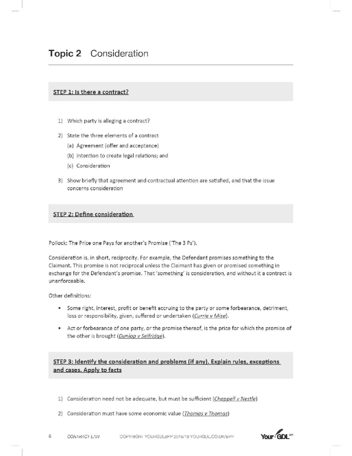 Consideration - Contract Law - Studocu