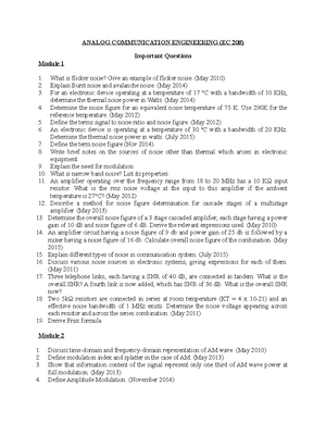 Communication - Analog Communication Engineering - Studocu