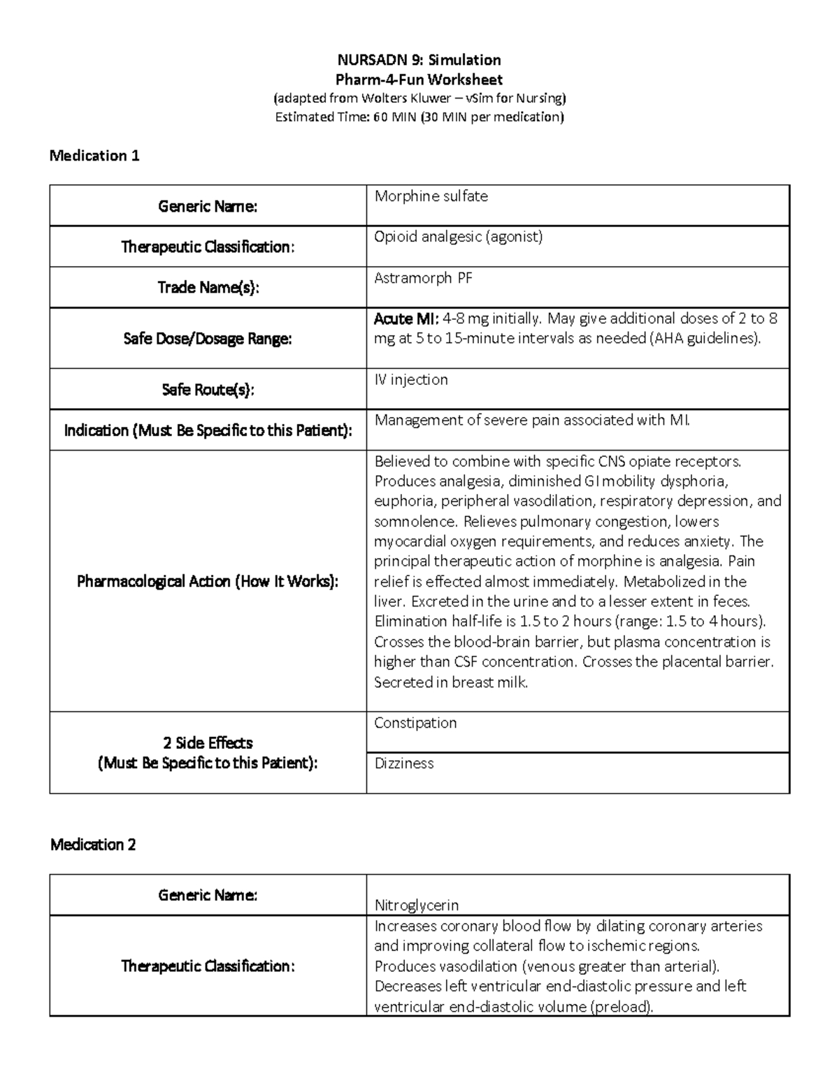 Pharm 4 fun Sim Carl Shapiro - NURSADN 9: Simulation Pharm- 4 - Fun ...