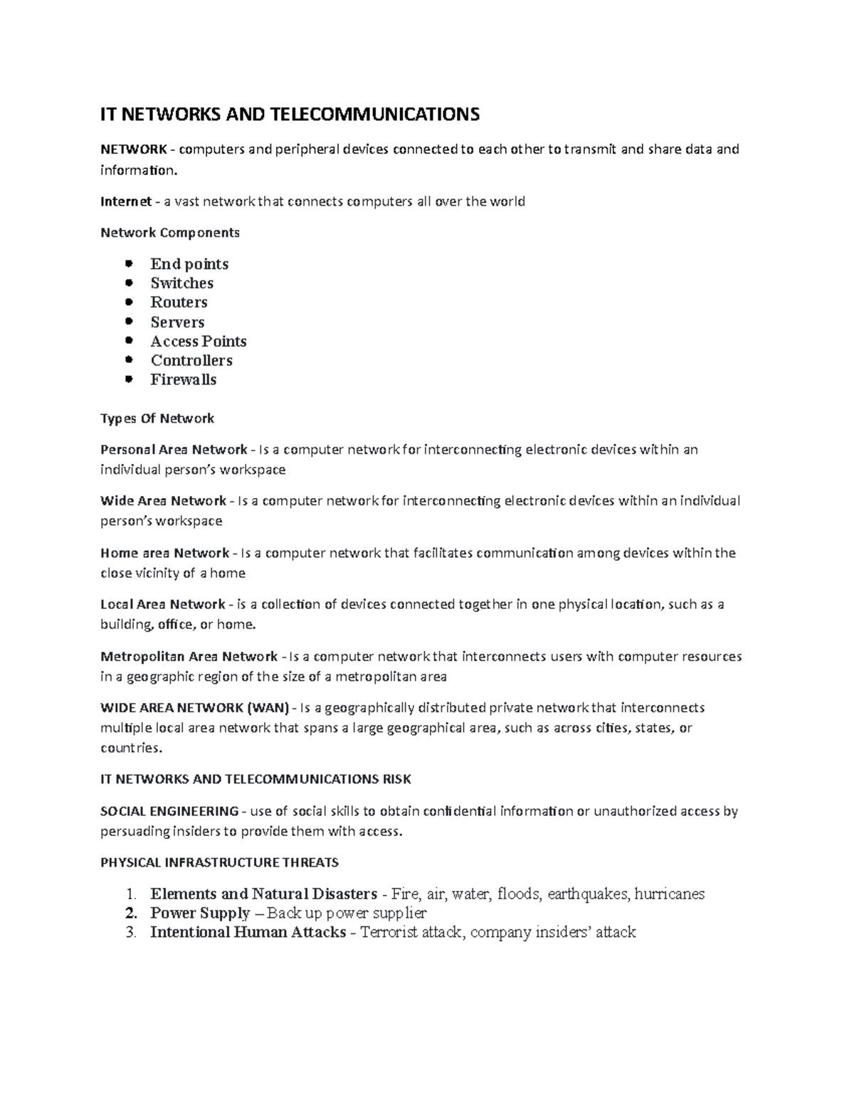 IT Networks AND Telecommunications - IT NETWORKS AND TELECOMMUNICATIONS ...