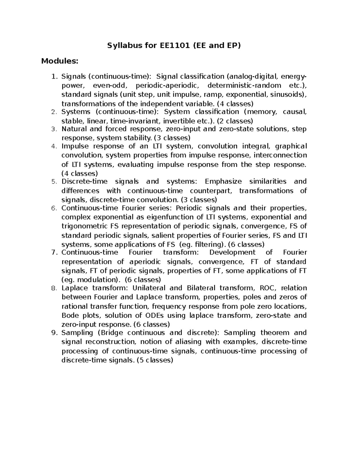 EE1101 EE - Signals (continuous-time): Signal classification (analog ...