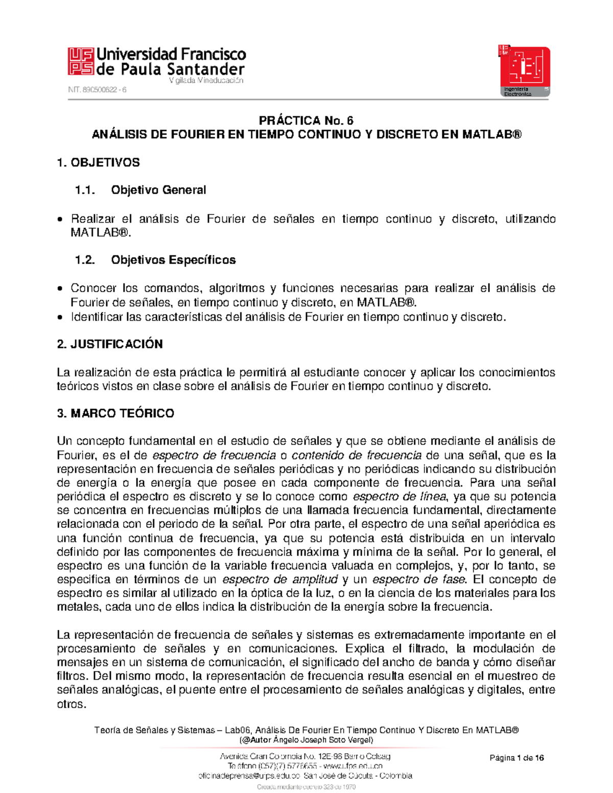 06. TSS, Lab06 - Análisis De Fourier En Tiempo Continuo y Discreto En ...