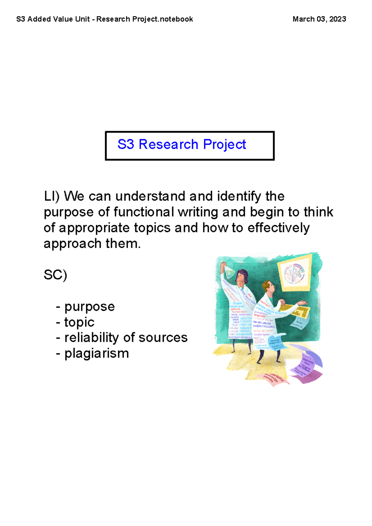 S3 Added Value Unit - Research Project - S3 Research Project LI) We can ...