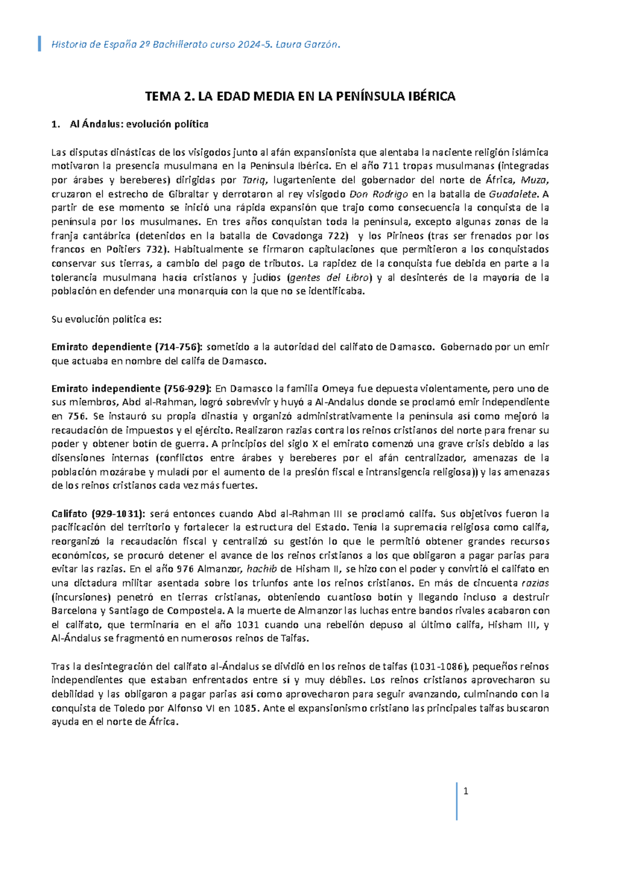 TEMA 2 LA EDAD Media EN LA PEN Nsula IB RICA docx - TEMA 2. LA EDAD MEDIA EN LA PENÍNSULA ...