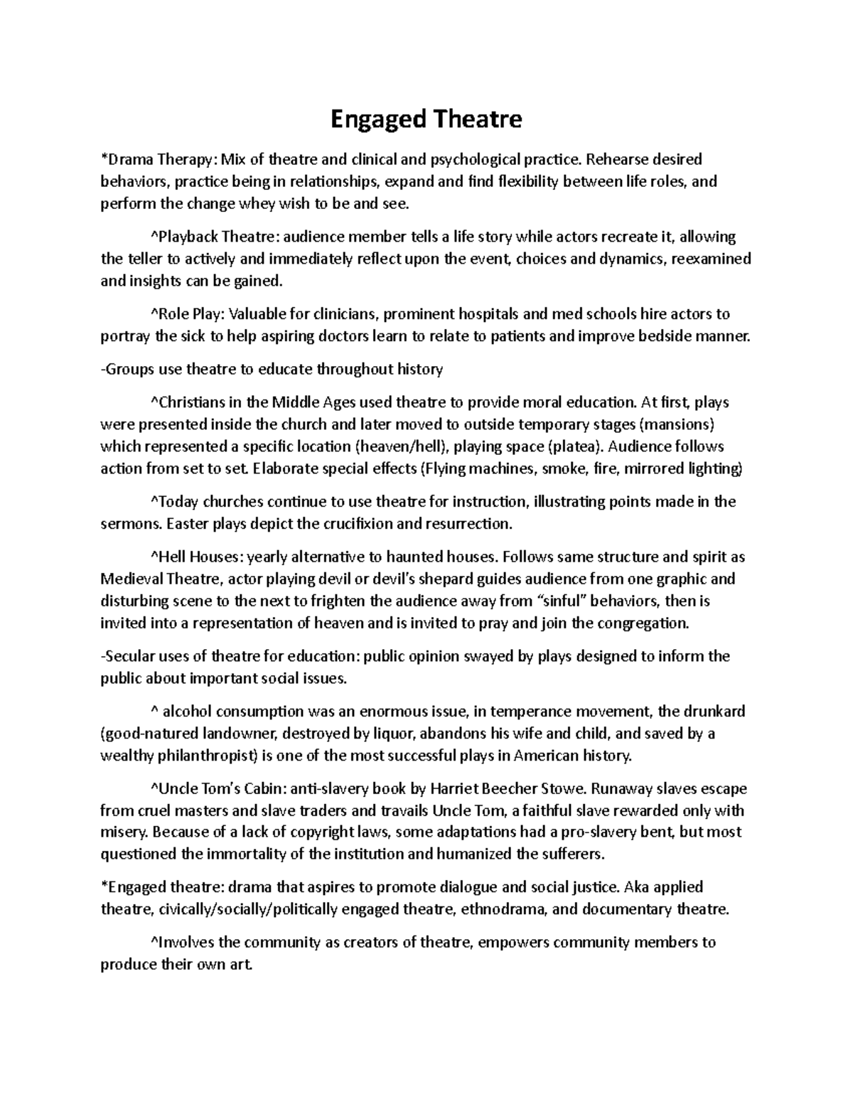 Enagaged Theatre - Notes on the importance of character development to ...