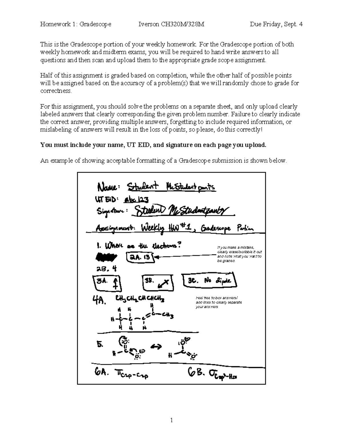 OCHEM HW1 2020 - Blank - This is the Gradescope portion of your weekly ...