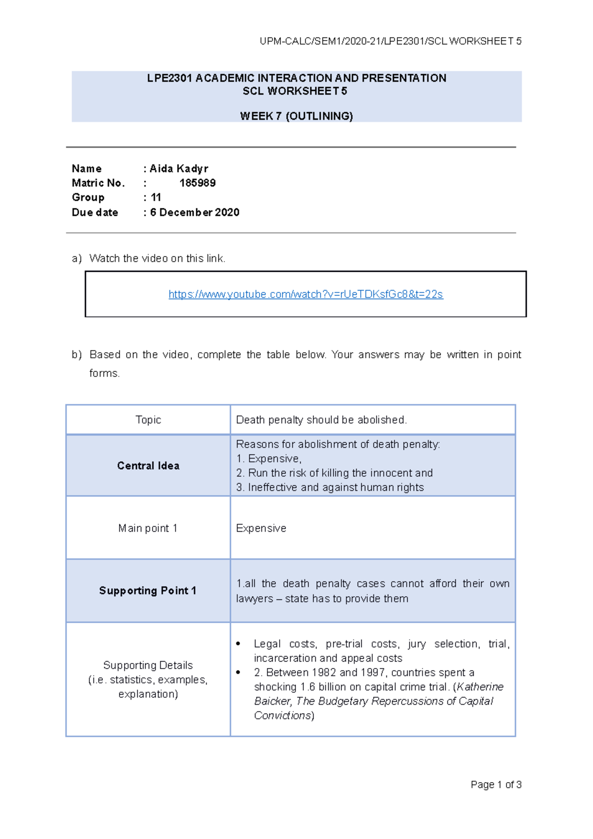 LPE2301 SCL Worksheet 5 SEM1 - UPM-CALC/SEM1/2020-21/LPE2301/SCL ...