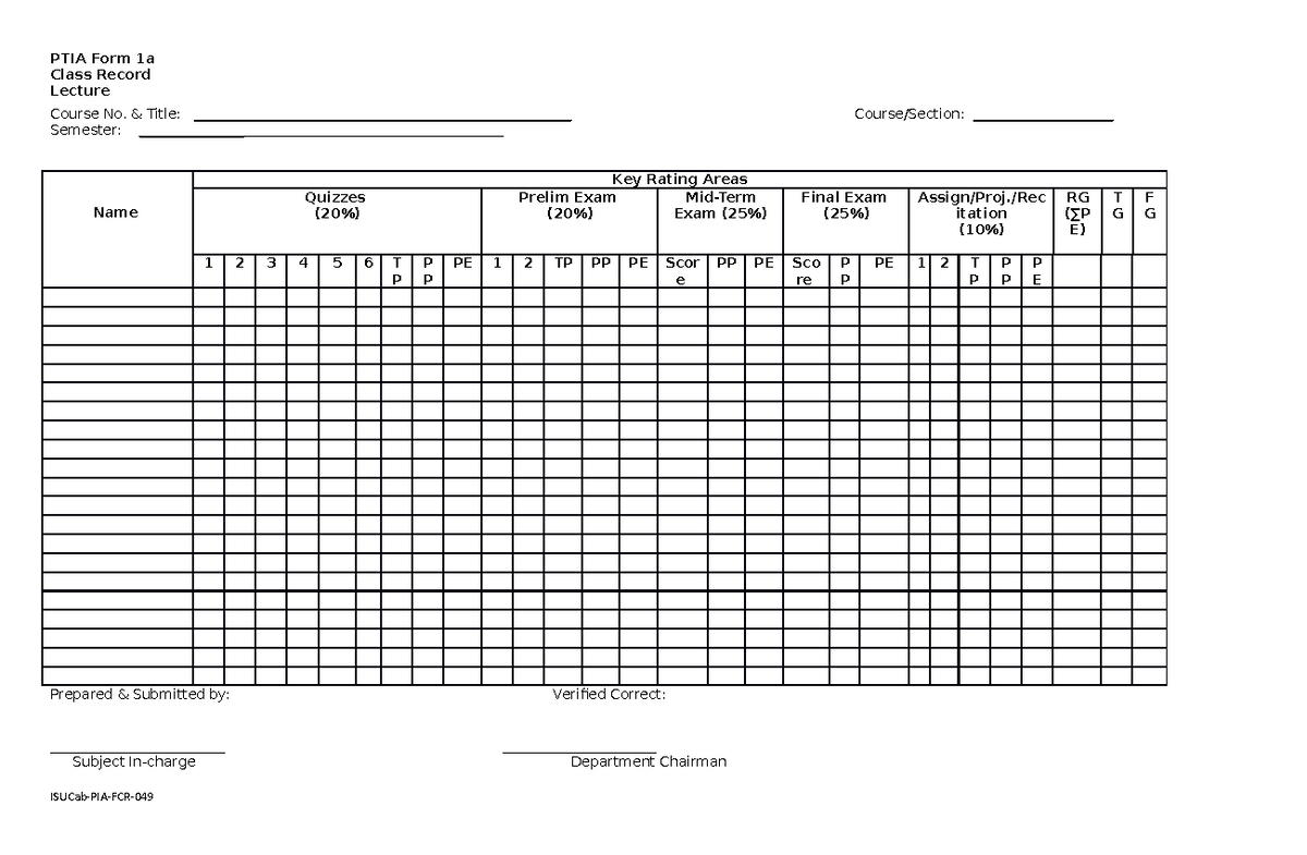 PTIA Form 1a and 1b - ans will be warmer and at some point, we will all ...