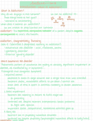 Drugs And Behavior Lecture Notes Theories of Addiction - Lecture yeb 15 ...