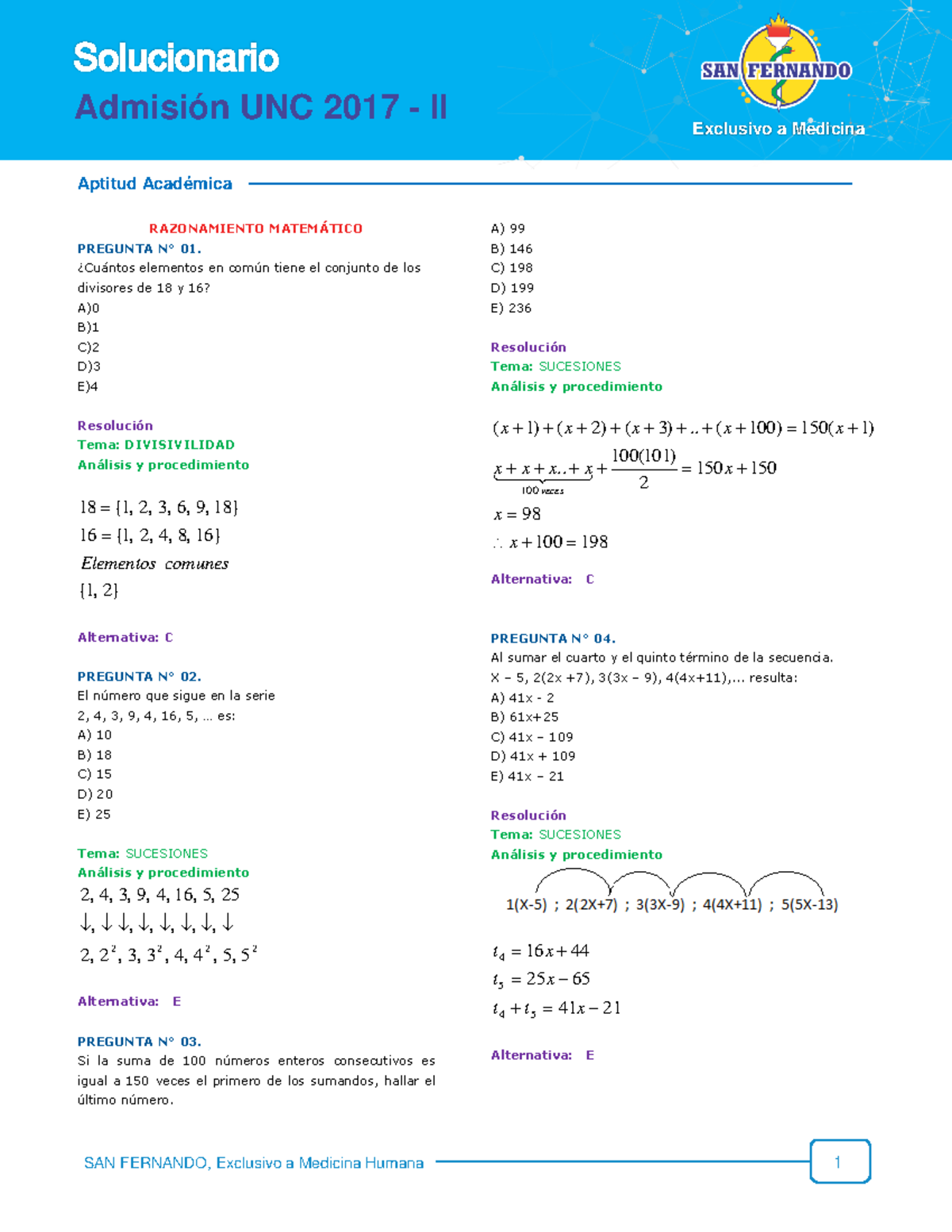 A2017 iia1 - svsv - Aptitud Académica Exclusivo a Medicina RAZONAMIENTO ...