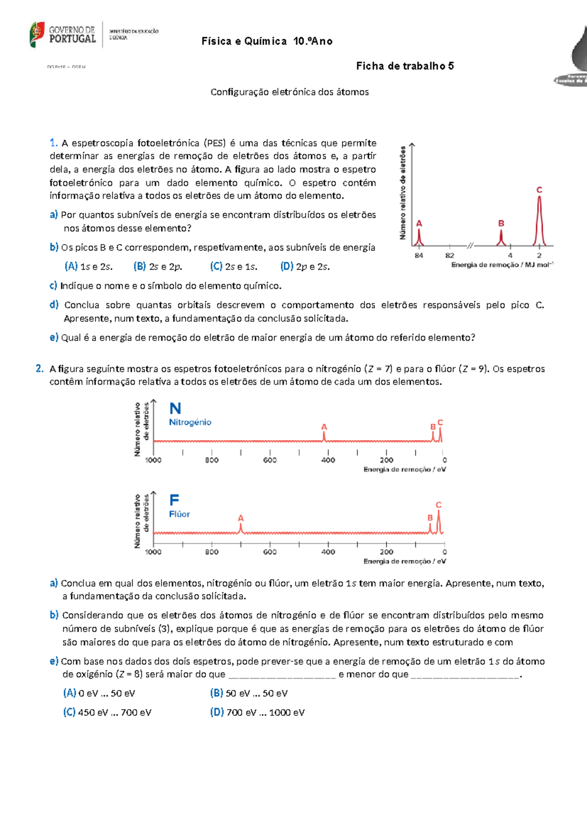 FT 5 Configuração eletrónica dos átomos - DGEstE – DSRN Física e ...