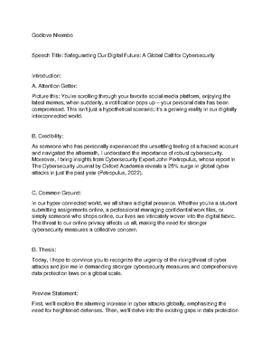 [Solved] Write an informative speech outline about how pets benefit ...