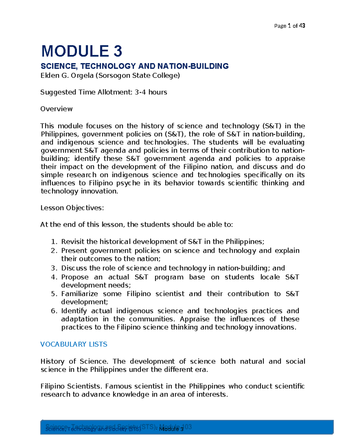 Module 3 STS latest - for reviewer purposes - MODULE 3 SCIENCE ...