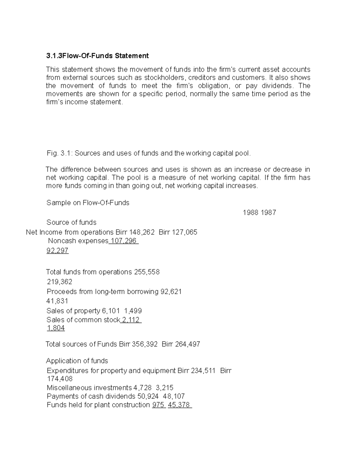 8 flow of funds statement - 3.1-Of-Funds Statement This statement shows ...
