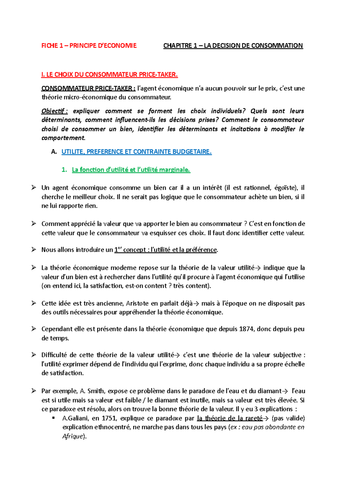 principe d'économie : chapitre 1 (1) - FICHE 1 – PRINCIPE D’ECONOMIE ...