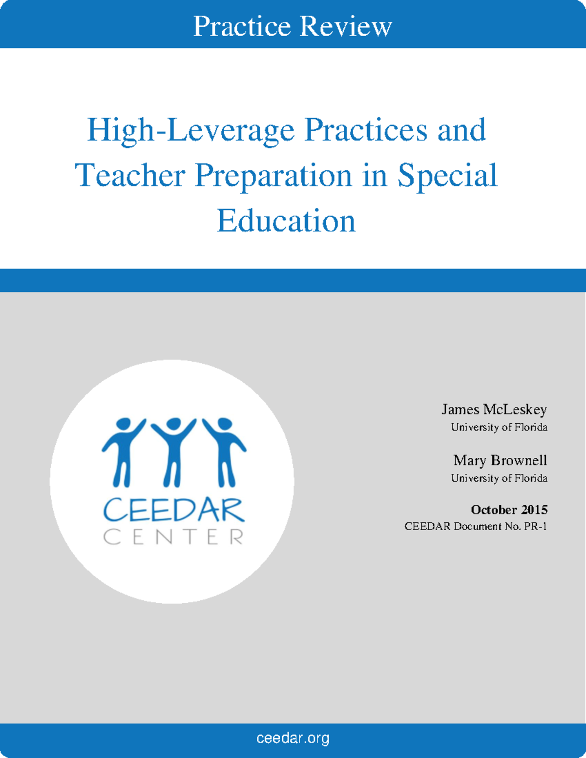 High Leverage Practices and Teacher Preparation in Special Education - ceedar Practice Review ...