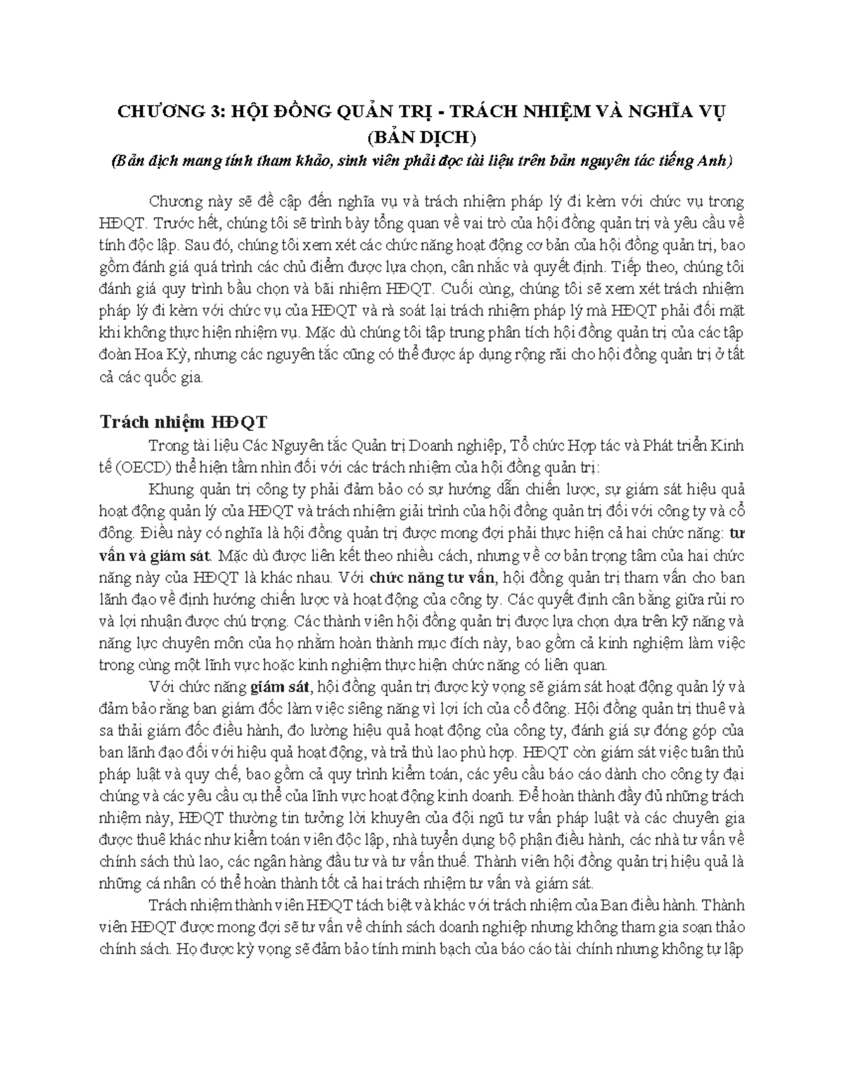 Chapter 3 CGM - BẢN DỊCH - ĐIỀU HÀNH CÔNG TY CỔ PHẦN VÀ ĐẠO ĐỨC TRONG ...