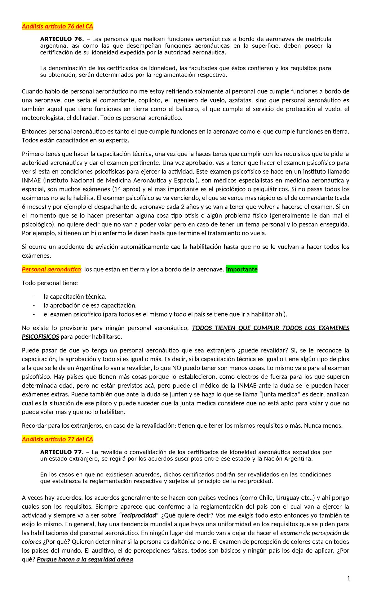 Segundo parcial negocios - Análisis artículo 76 del CA ARTICULO 76 ...