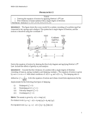 MECH315 HW4 2023 fall - HW4 - MECH 315 – HW4 - 2023 September 26, 2023 1 | P a g e MECH 315 ...