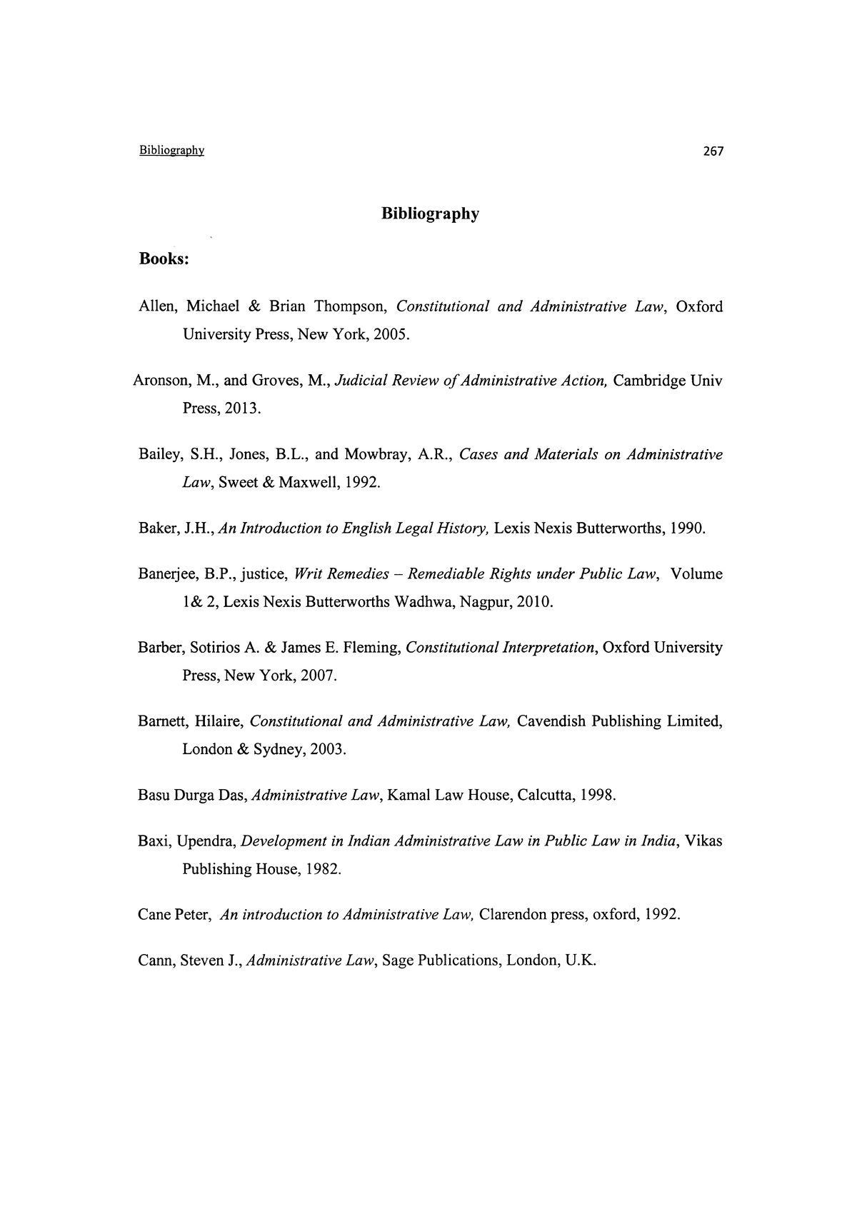 13 bibliography - Constitution Law LLM Thesis - Bibliography Books ...